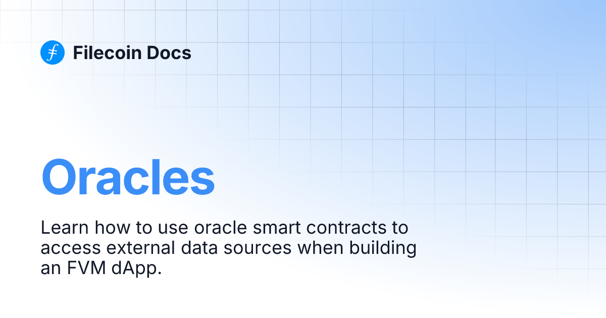 Oracles | Filecoin Docs